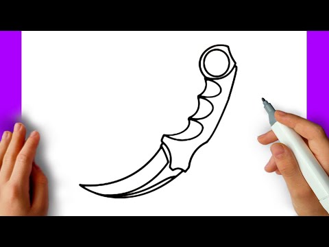 How to draw Karambit. Step by step.