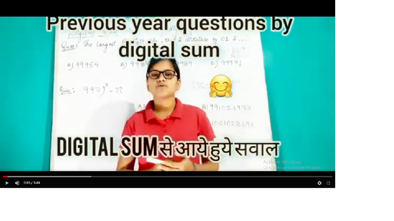 Previous year questions of SSC by DIGITAL SUM concept in seconds # ...