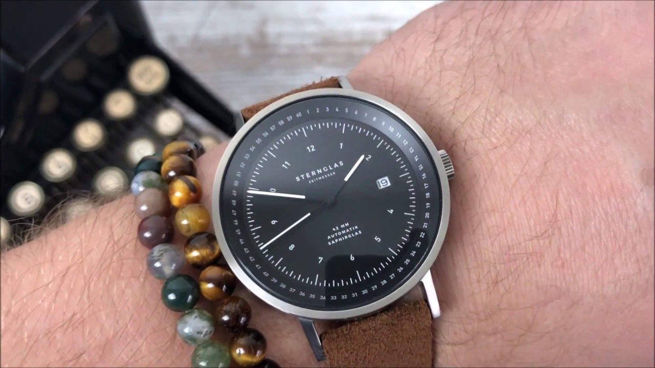 STERNGLAS Topograph Automatik Bauhaus-Uhr - YouTube