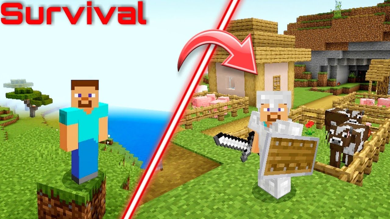 MINECRAFT PE SURVIVAL GUIDE PART 1 - YouTube