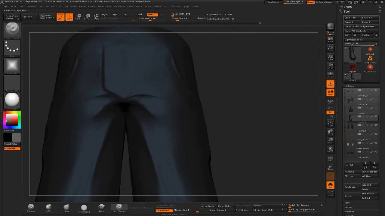 quick TUTORIAL - ZBRUSH clothes folds - YouTube