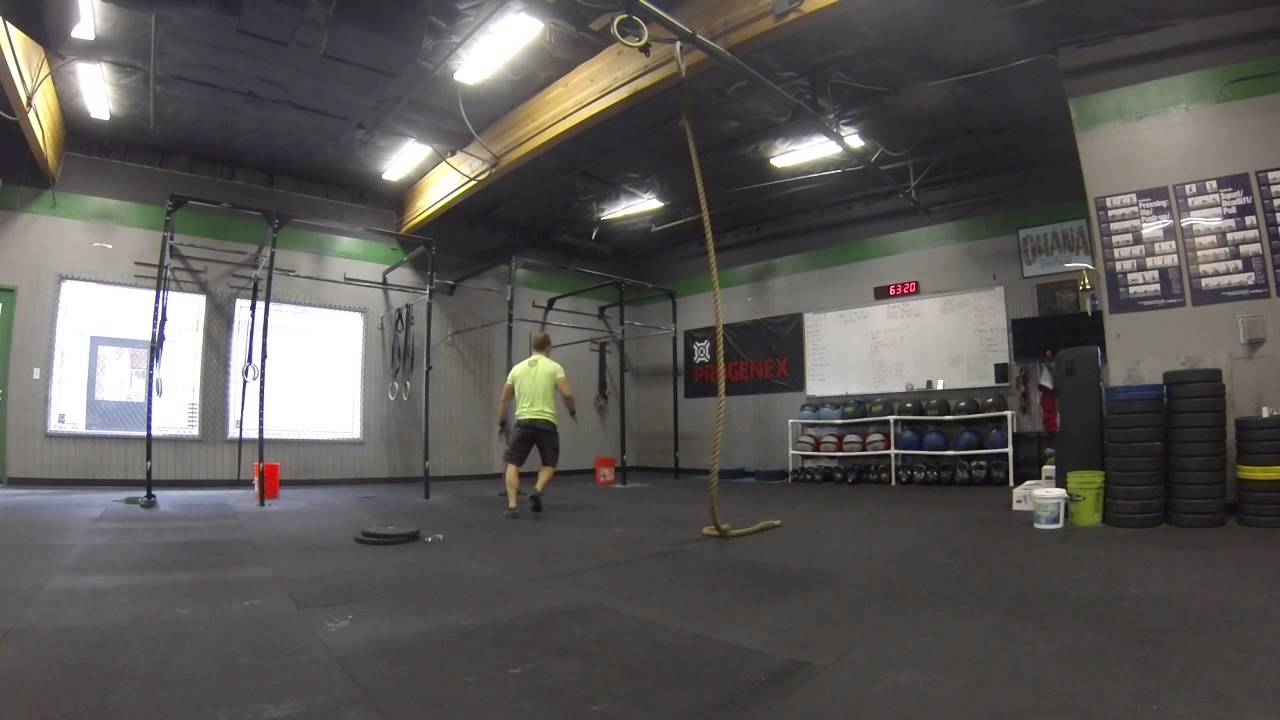 2 Legless Rope-climbs to 15' 12 Deficit HSPU (6.5"") Rest 2min X4 sets ...