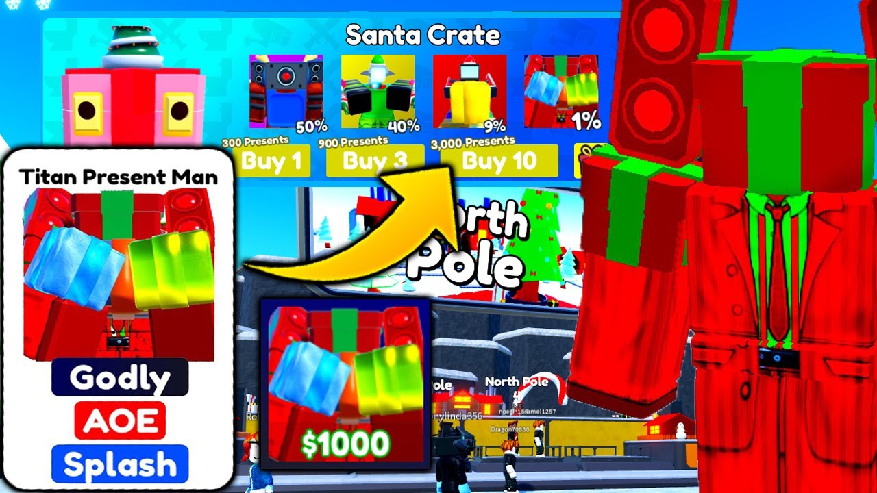 🎉Abro 18 Santa Crates y Consigo el GODLY TITAN PRESENT MAN 🎁Navidad 68 ...