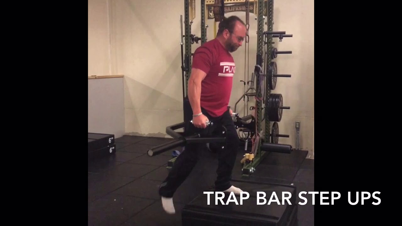Trap bar step ups - YouTube