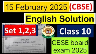 Cbse English Paper Answer Key Class 10 Cbse Board 2025 English Paper ...