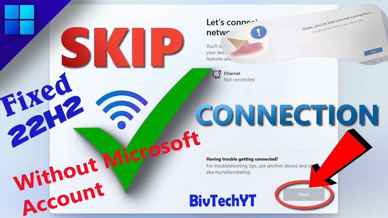 How to Setup Windows 11 Without an Internet Connection 22H2 | Oops, you ...
