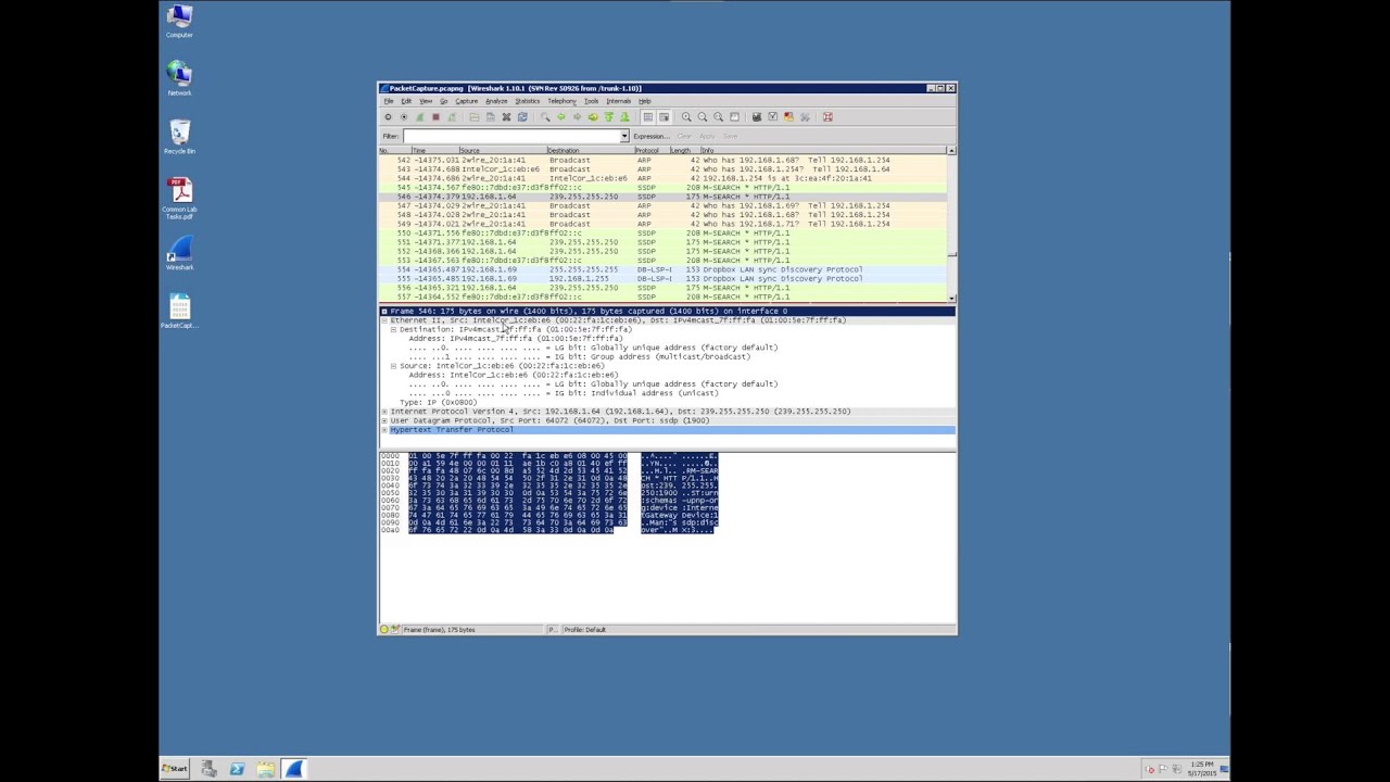 ISSC 421 Lab 1 (Analyzing Protocols with Wireshark) Part 2 - YouTube