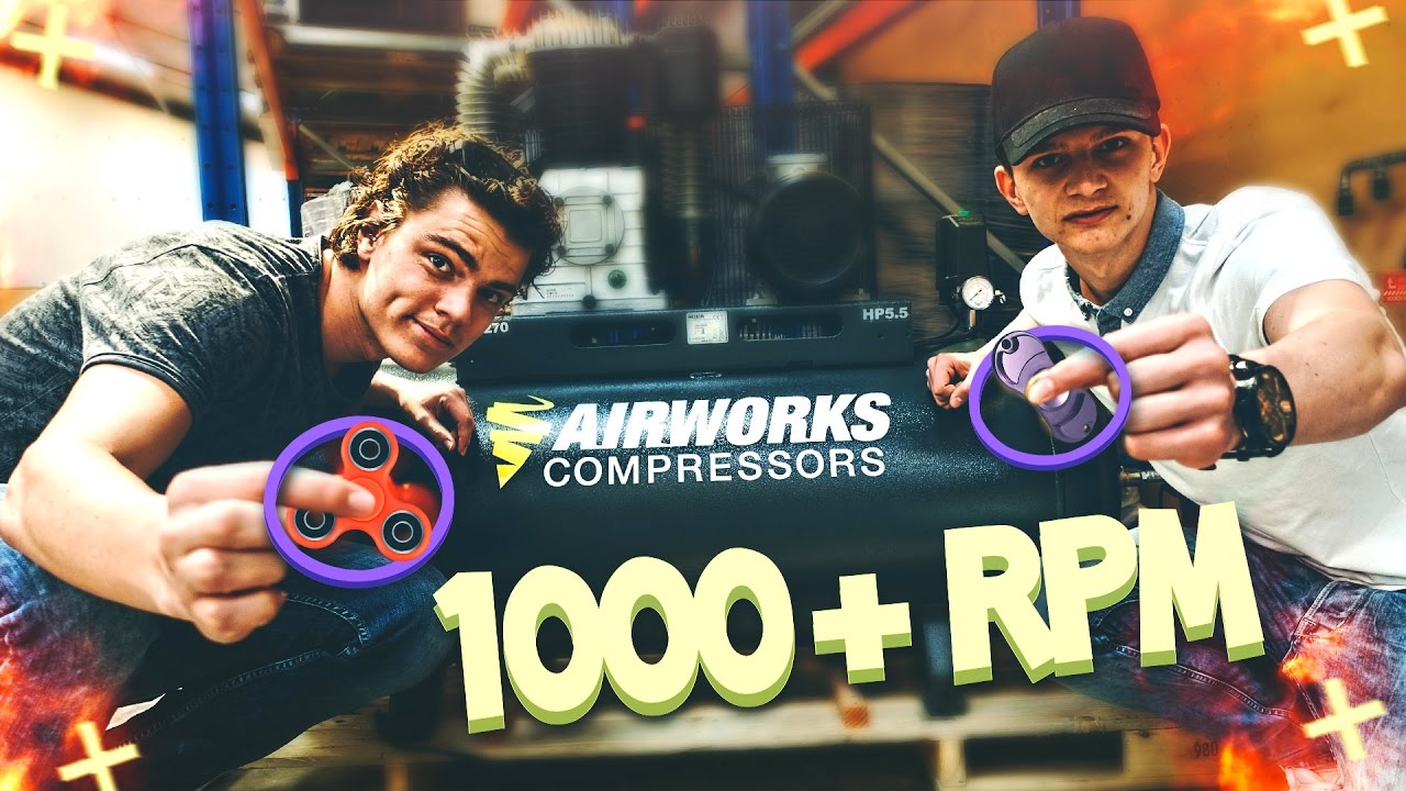 GEVAARLIJKE FIDGET SPINNER EXPLODEERT DOOR AIR COMPRESSOR!! (1000+ RPM ...