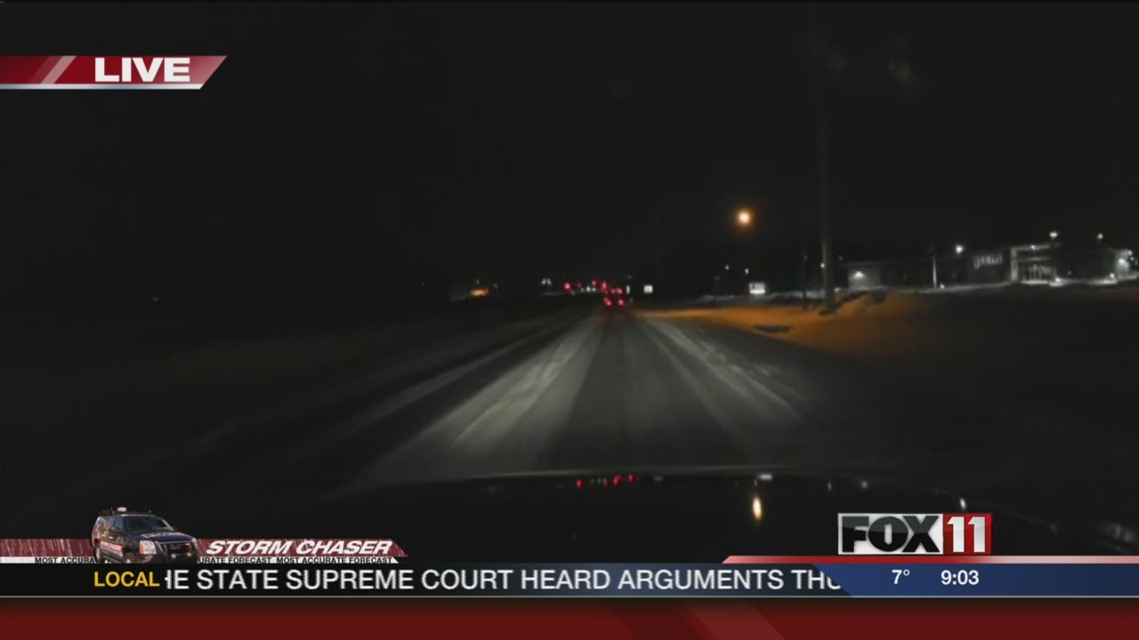 FOX 11 Storm Chaser checks out road conditions - YouTube