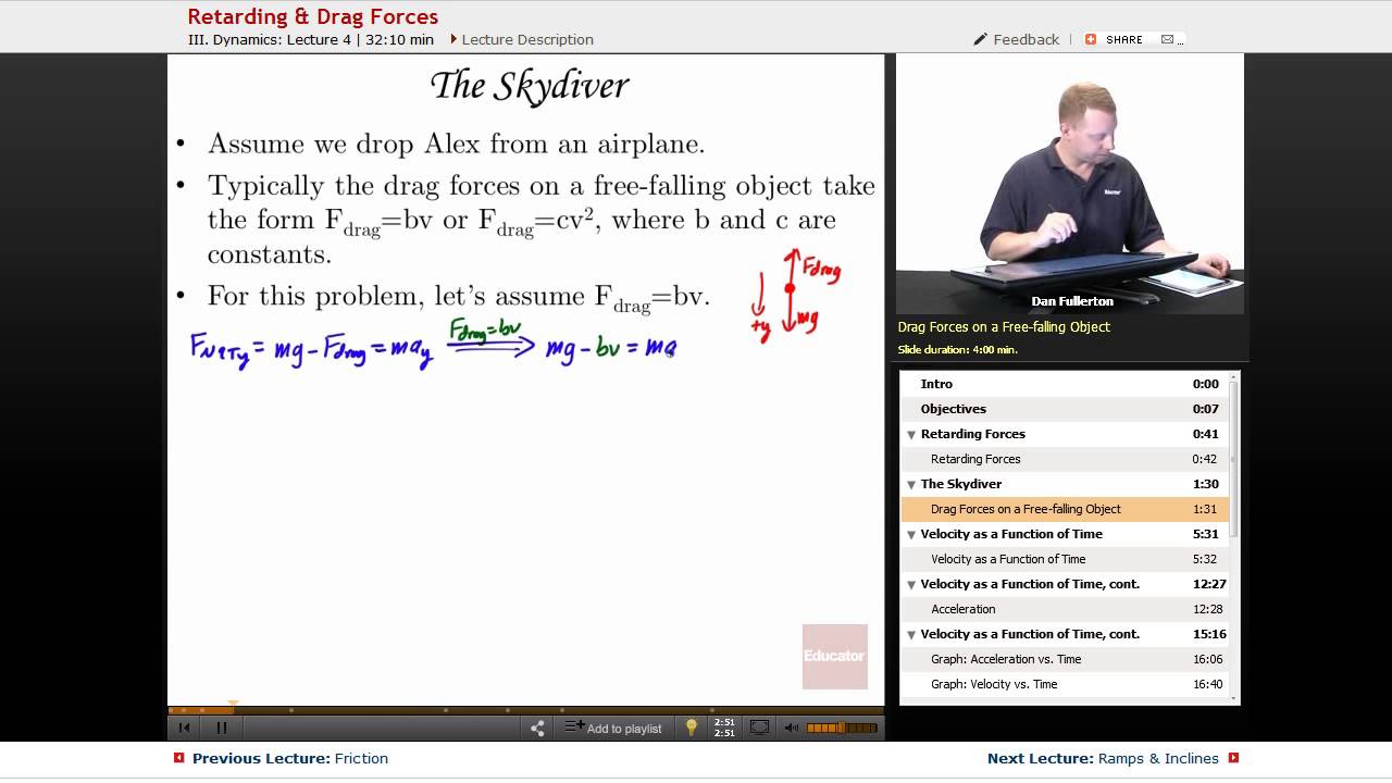 “Retarding & Drag Forces” | AP Physics C: Mechanics with Educator.com ...