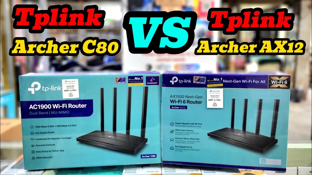 Tplink Archer C80 Ac1900 & Tplink Archer AX12 Wi-Fi 6 Dual Band Router ...