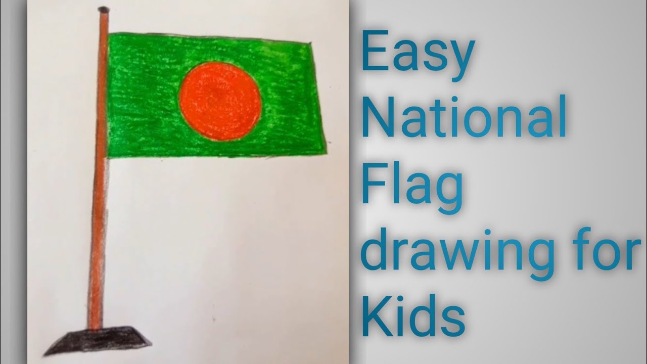 How to Draw National Flag of Bangladesh Step by Step/ National Flag Drawing for Kids - YouTube