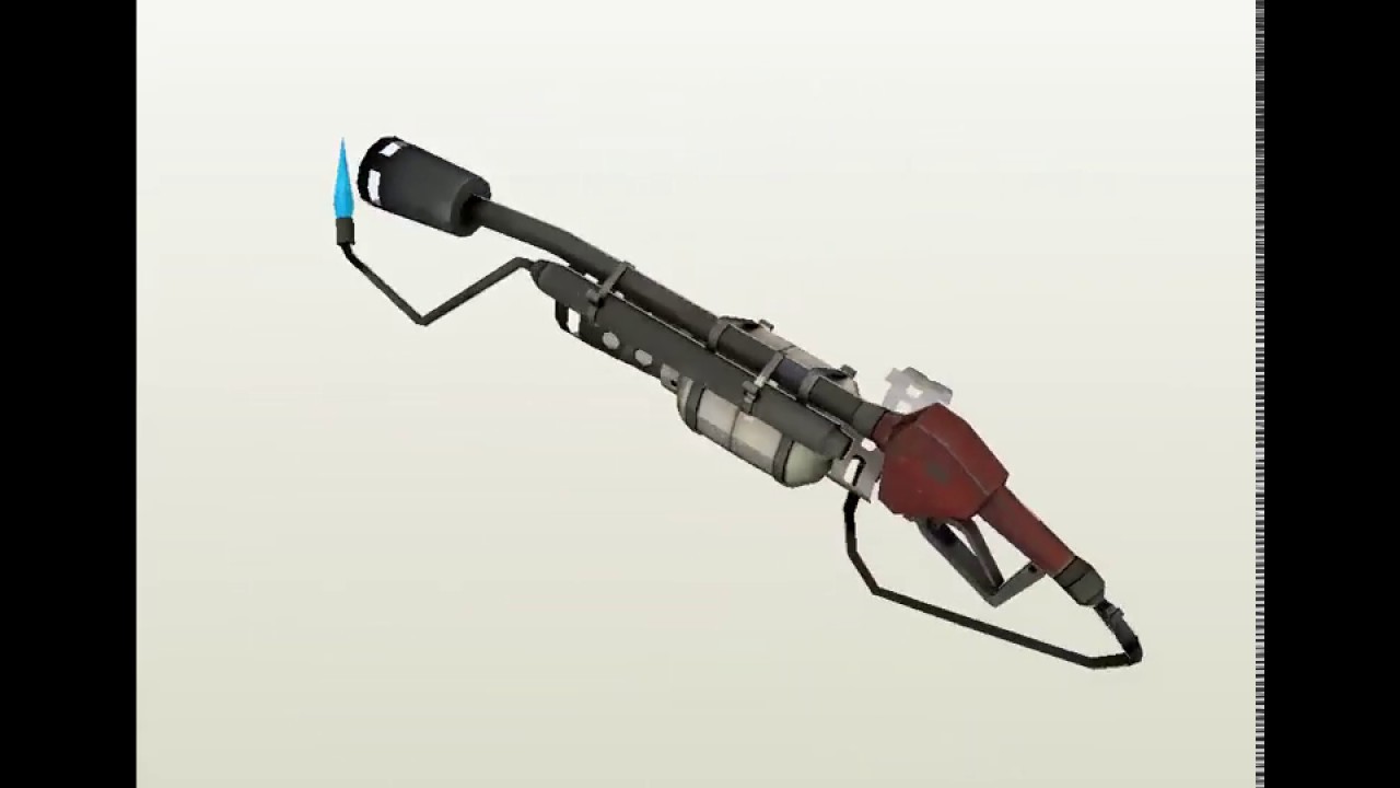 paper Flamethrower pyro papercraft Pepakura Model - YouTube