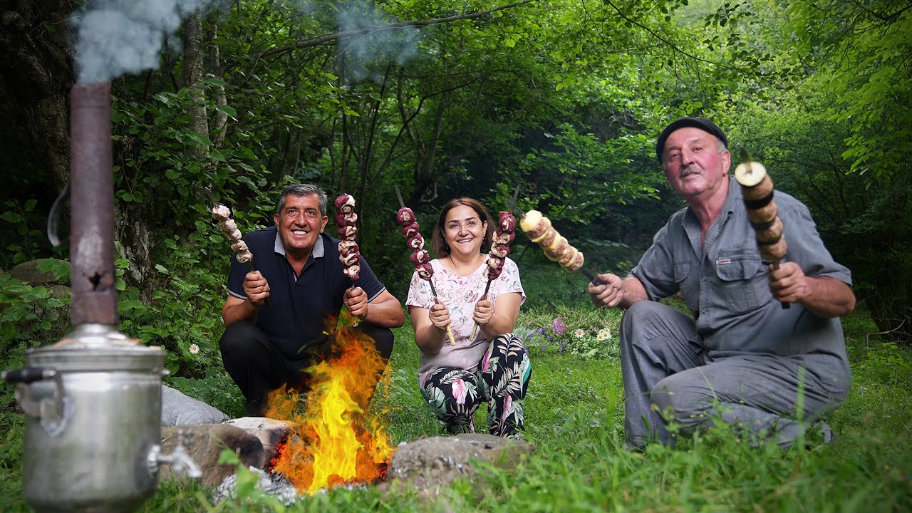 Cooking KEBAB in Relaxing Forest | Super Delicious Recipes by Wildlife ...