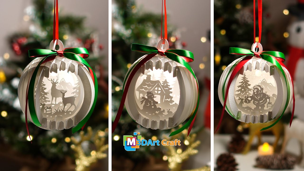 How to make a sphere pop up hanging to decorate christmas tree | diy ...