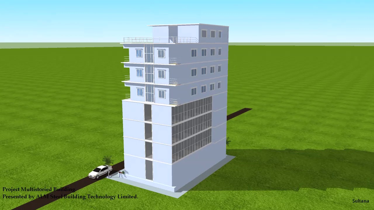 Multi-storied Building by Steel Frame Structure - YouTube