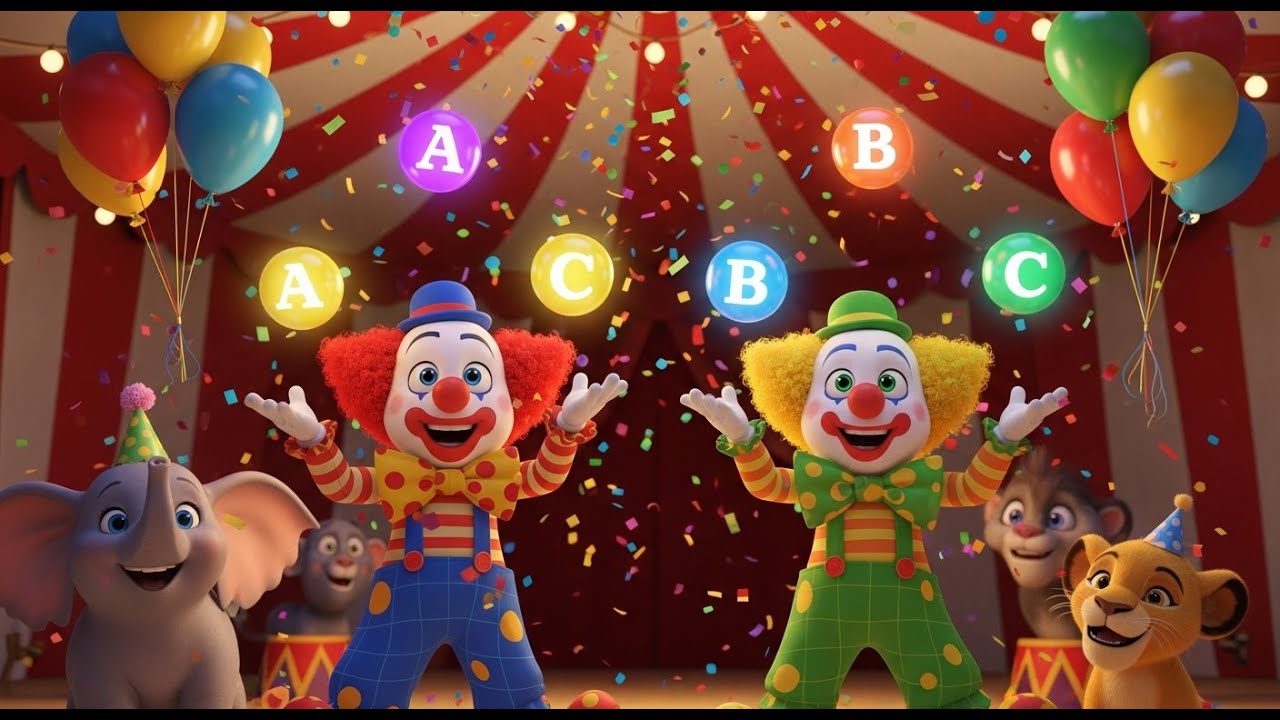ABC Circus with Clowns and Colors | Nursery Rhyme Song for Kids - YouTube
