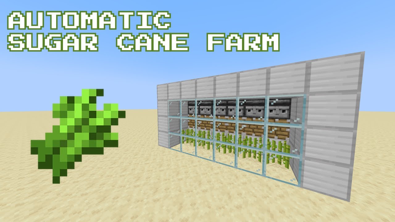 How to build an automatic Sugar Cane Farm in Minecraft - YouTube