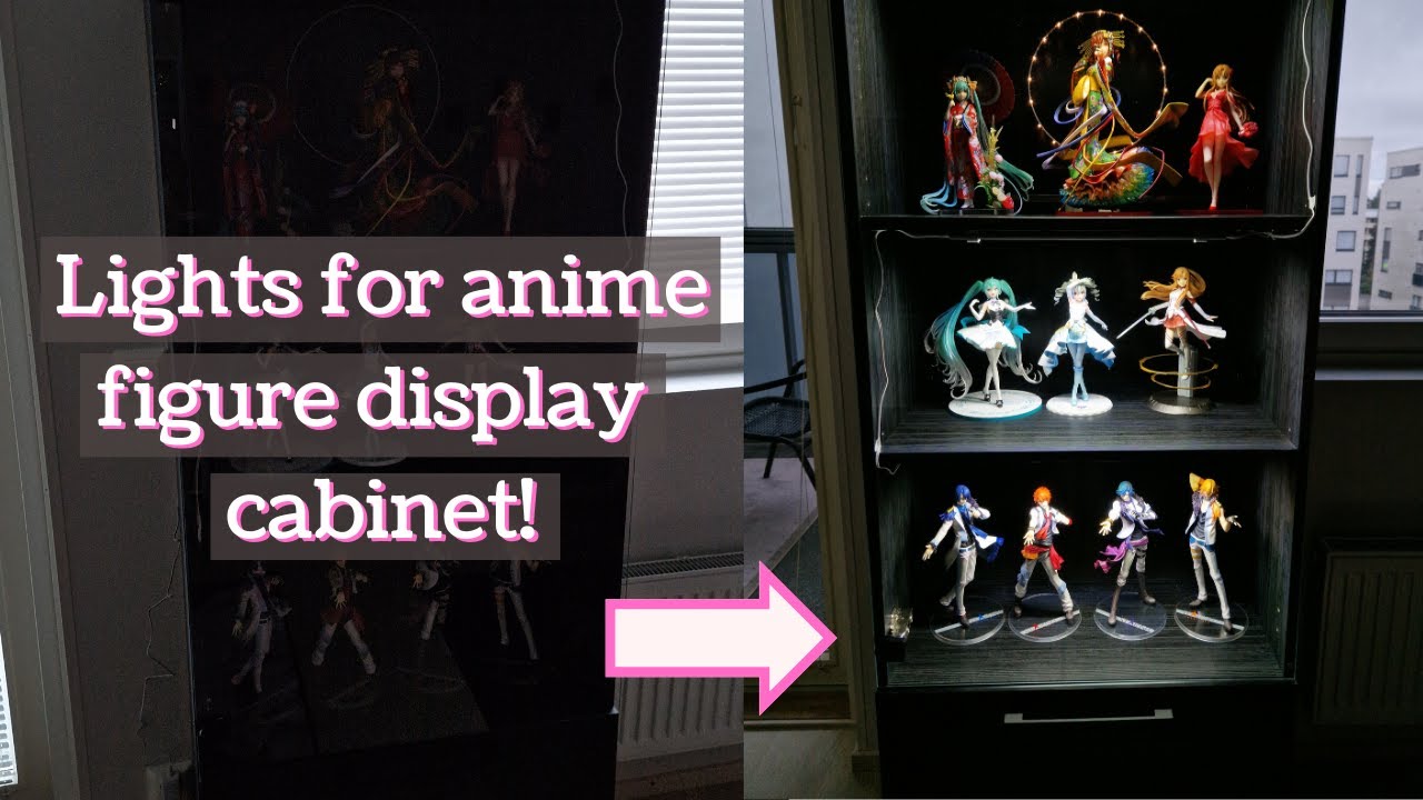 Lit anime figures 😎 Installing & reviewing display cabinet lights ...