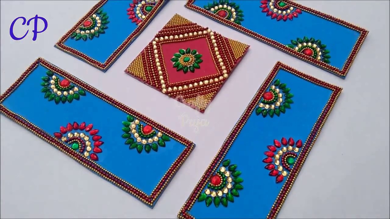 Cardboard Rangoli Stencil | Kundan Cardboard Rangoli from Old box ...