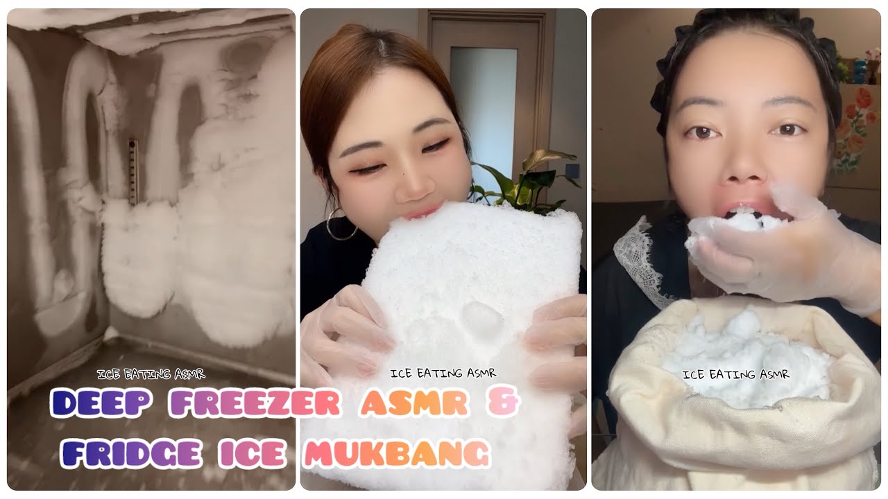 ASMR Short Video | Eating Snow Ice from the Fridge - YouTube