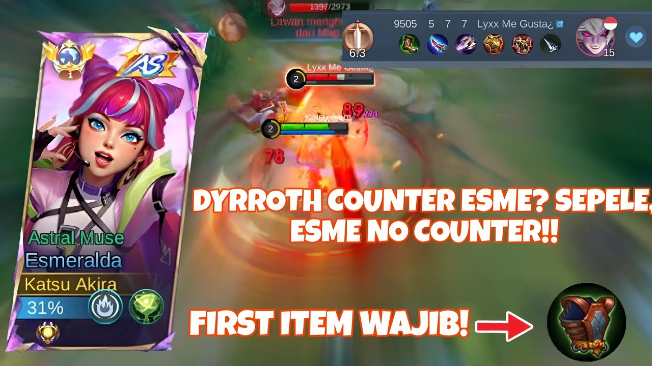 DYRROTH COUNTER ESMERALDA? SEPELE ESME NO COUNTER!! ||MOBILE LEGENDS ...