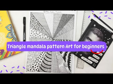Easy Triangle Mandala Pattern Art for Beginners 💜 - YouTube