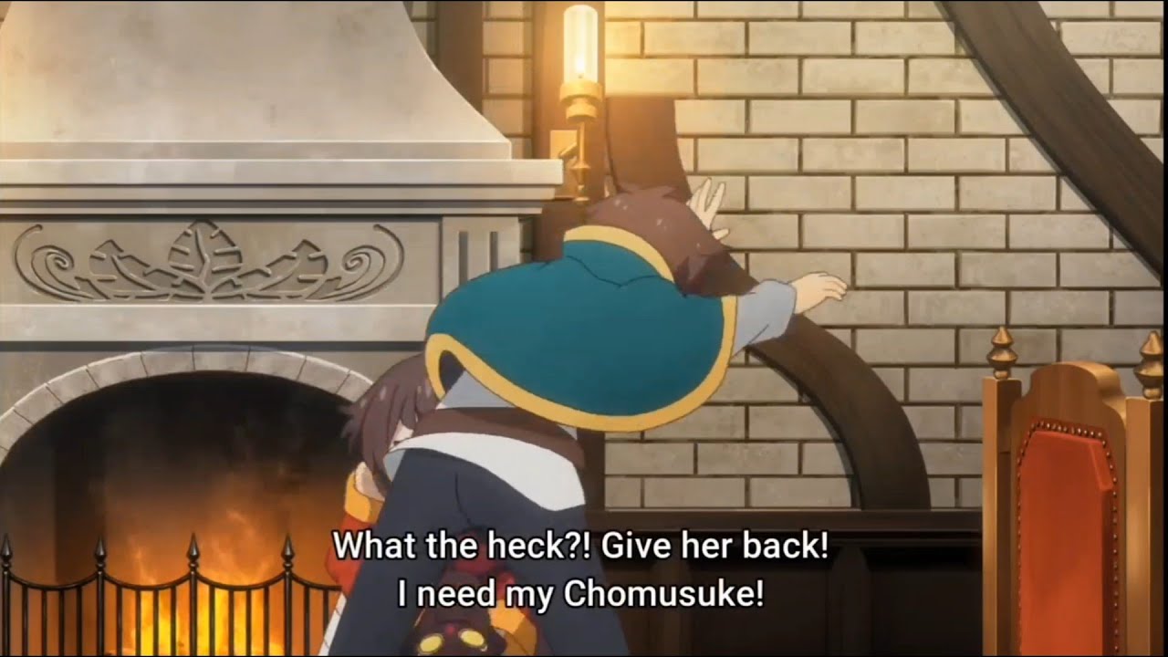 Megumin and Kazuma fight over Chomusuke - YouTube