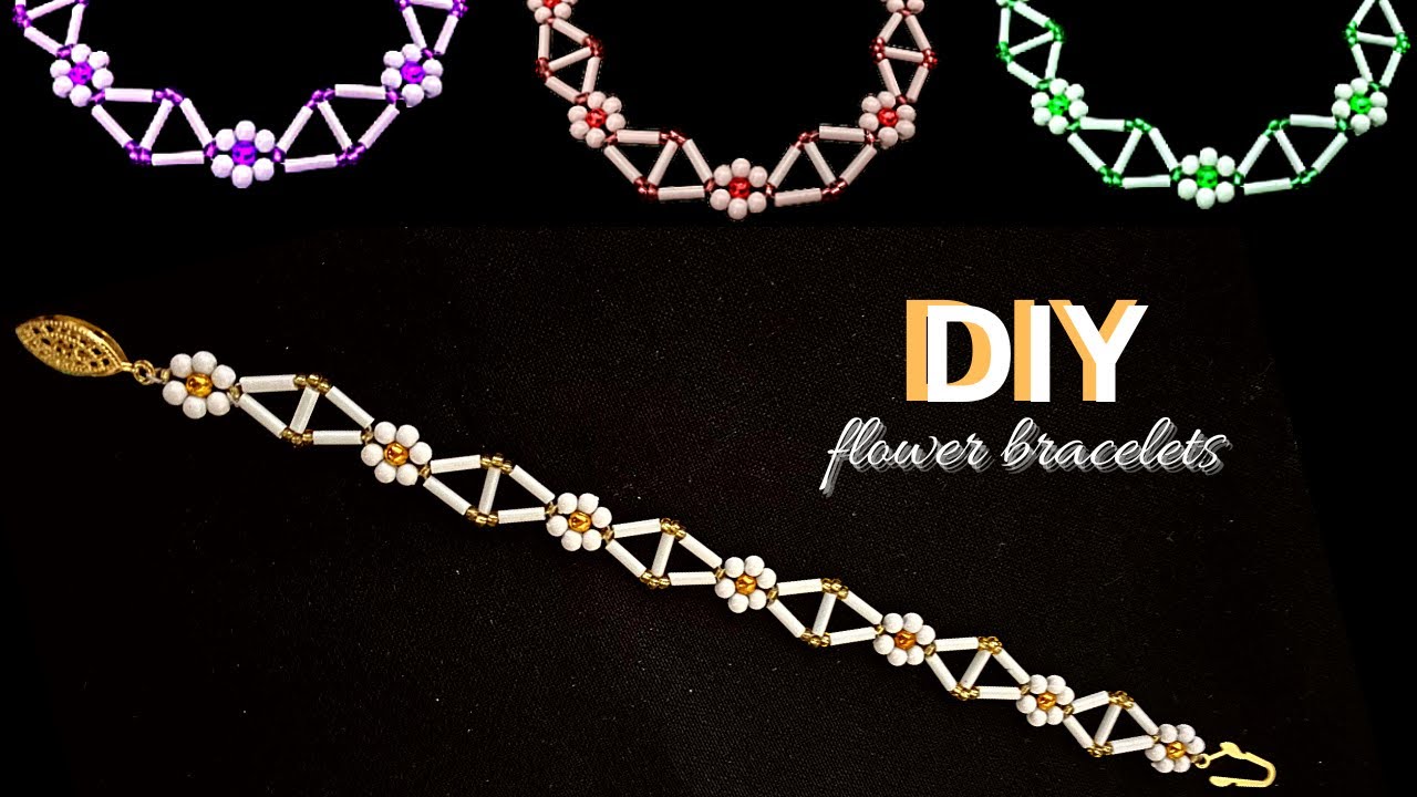 flower bracelet. bracelet making. beading tutorials. easy beading ...