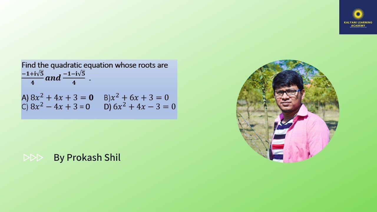 Quadratic Equation| Hard problem| Imaginary Number| - YouTube