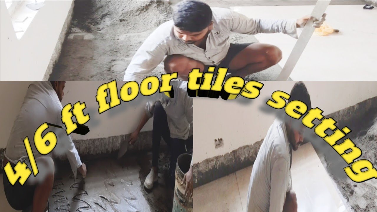 4/6 ft floor tiles setting#2025 #tiles work - YouTube
