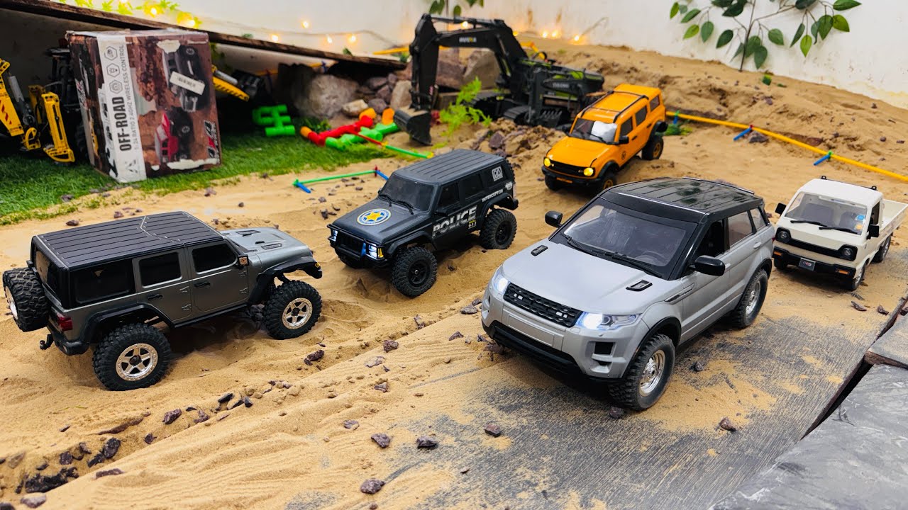 Rc Cars Climbing Obstacle Range Rover Sport Jeep Wrangler Police Ford ...