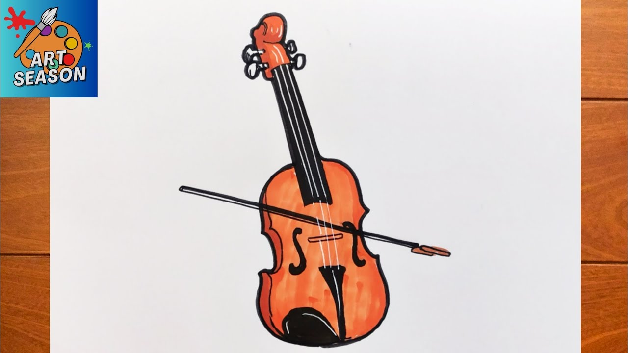 How to Draw a Violin Step by Step - YouTube