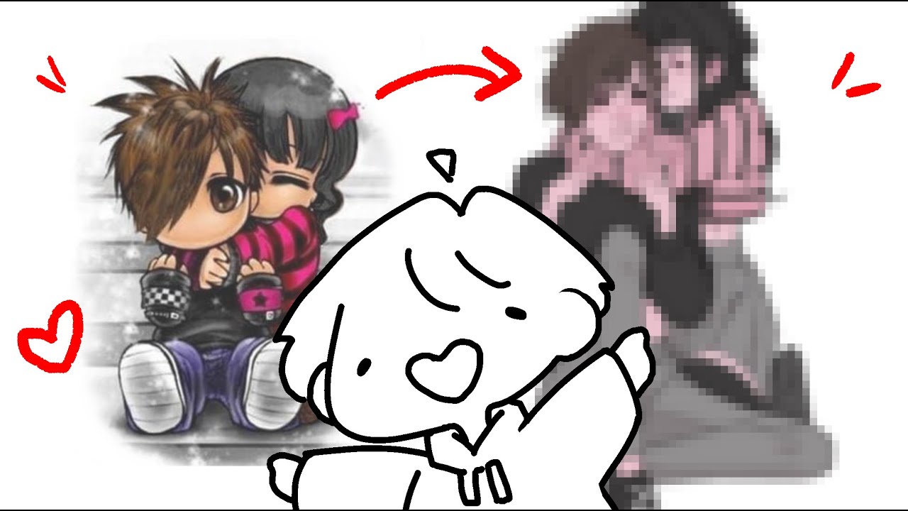 Redibujando pareja de Emos 🖤😱 - YouTube