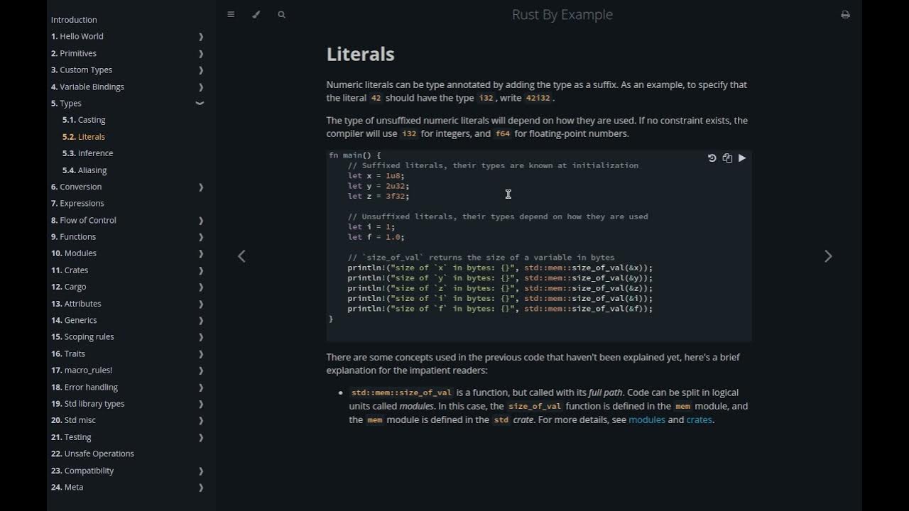 13 Literals Rust Programming Language Tutorial Youtube