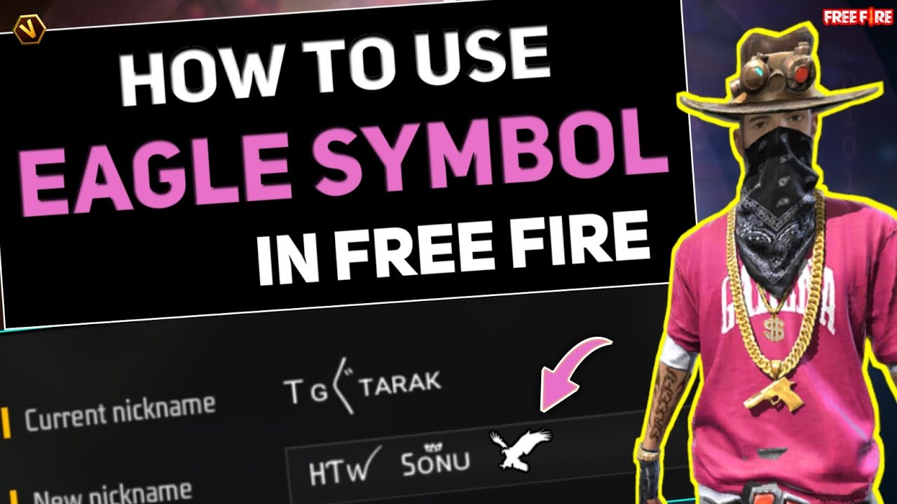 HOW TO USE UNIQUE EAGLE BIRD SYMBOL IN FREE FIRE || BEST NEW SYMBOL FOR ...