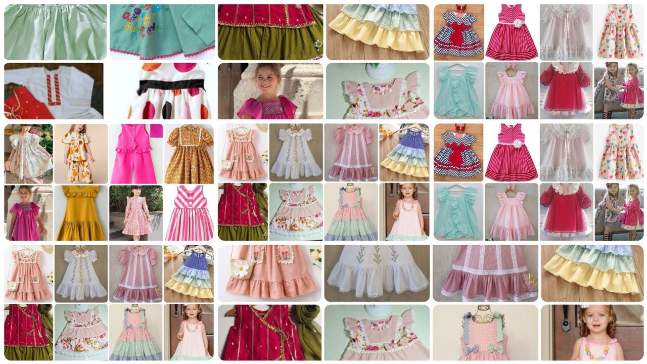 Baby girls Frock design 2024/pretty design with flowers, laces home ...