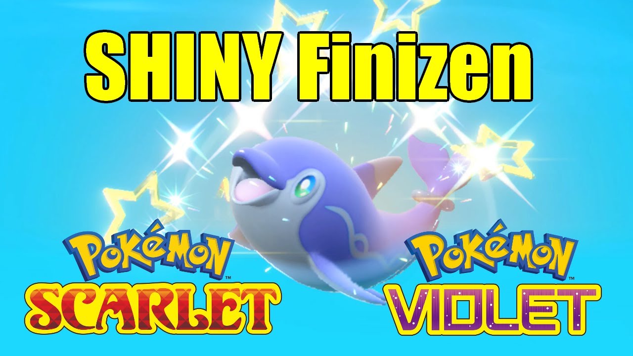 Shiny Finizen + Palafin evolution and form change Pokemon Scarlet ...
