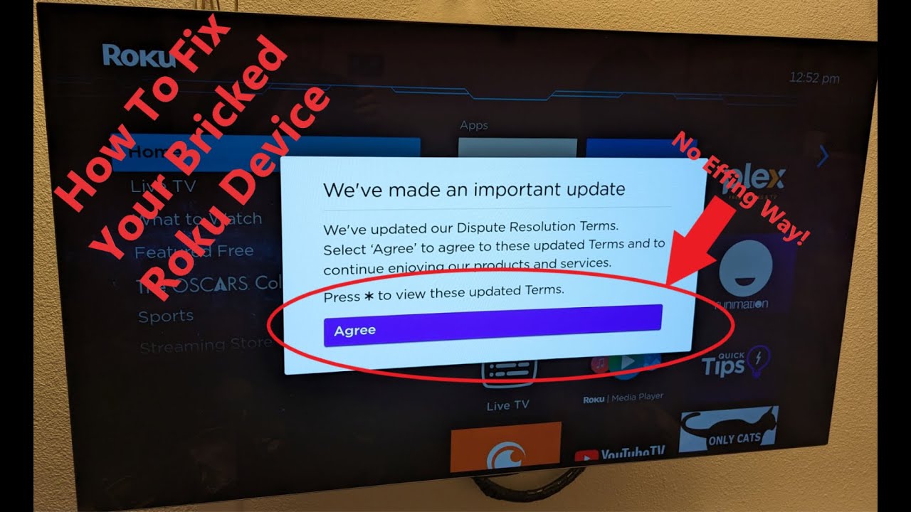 How To Fix A Bricked Roku Device Without Agreeing To Arbitration - YouTube