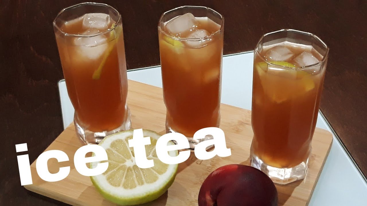 شاي بارد🍹 بطعم الخوخ 🍑والليمون 🍋سهل لذيييذ ومنعش للتغلب على حرارة الصيف ...