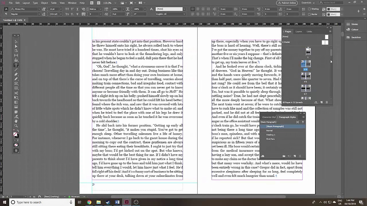 Lay Out a Print Book's Pages with InDesign CC 2018 - YouTube