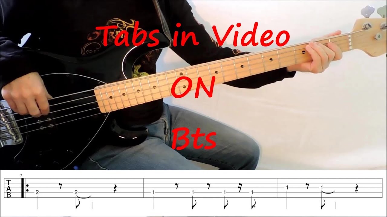 Bts - On (BASS PLAY ALONG TABS IN VIDEO) - YouTube