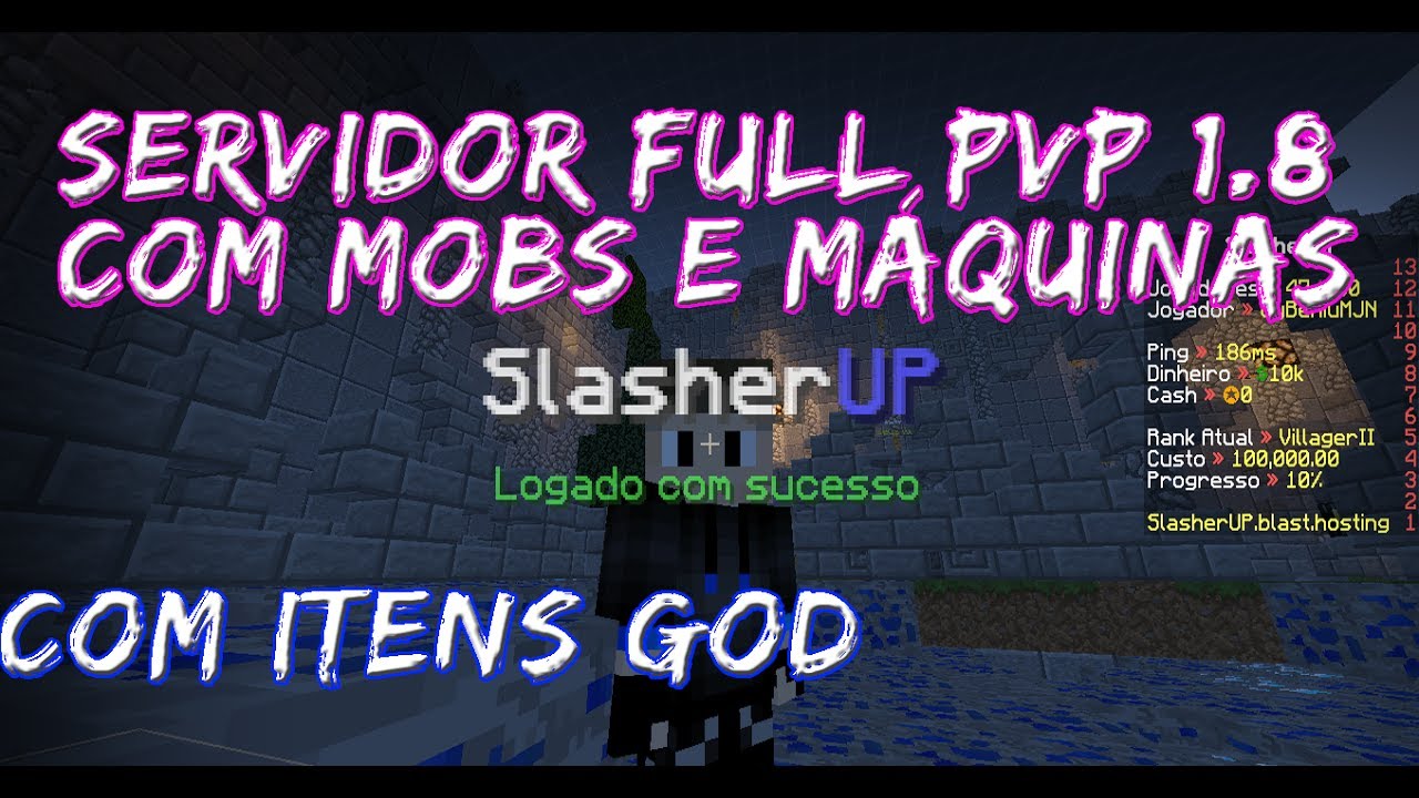 Servidor Full PvP c/ RankUP 1.8.x com Spawners e Máquinas ( itens GOD ...