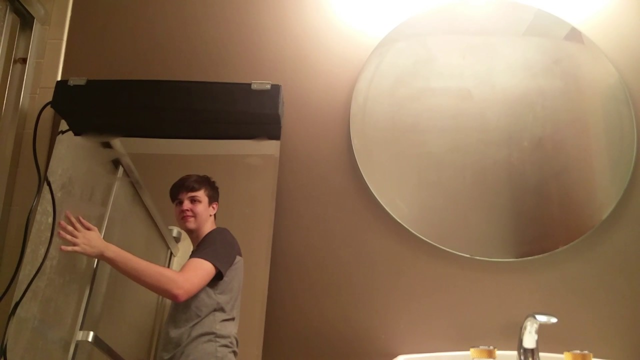 Water heated mirror post shower - YouTube