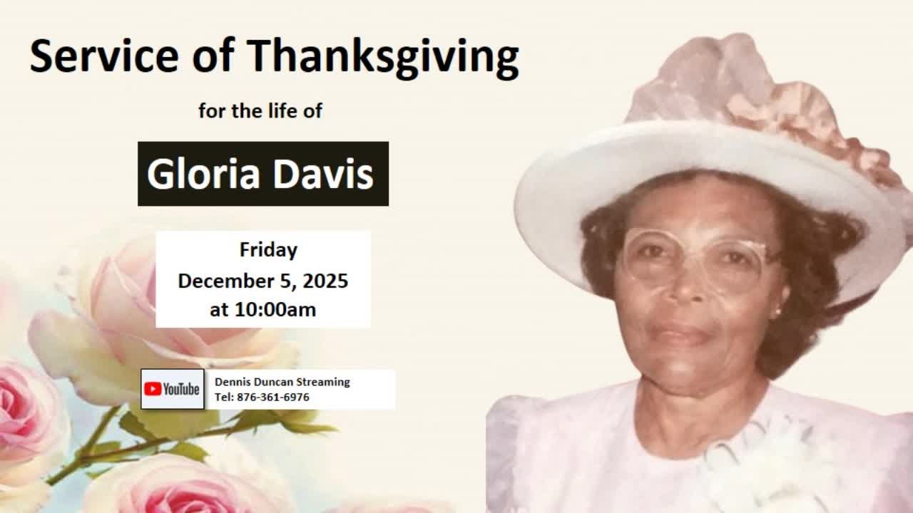 Service of Thanksgiving for the Life of Gloria Davis - YouTube