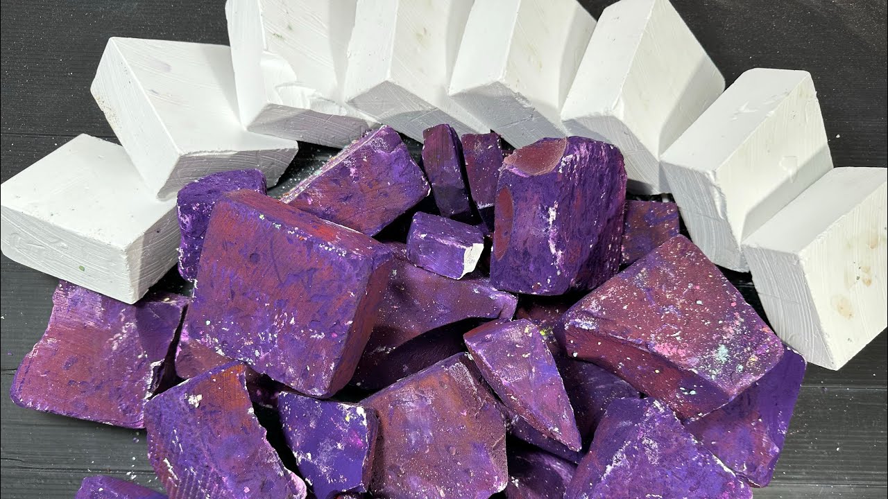 Dyed Deep purple and fresh chalk | Satisfying - YouTube