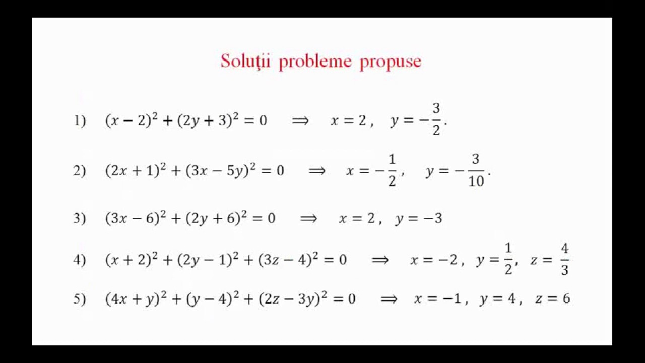 Suma de patrate de numere reale - Evaluare nationala - Matematica ...