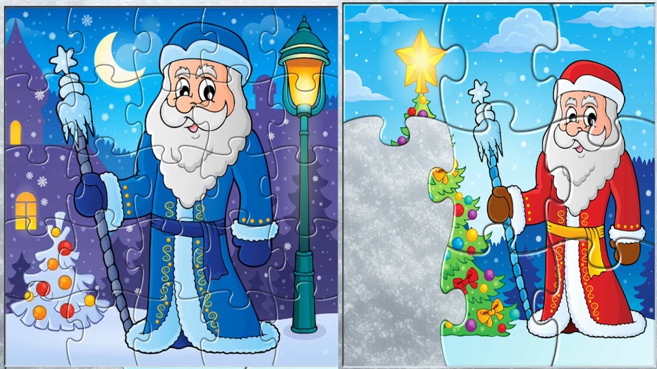 Santa Christmas Jigsaw Puzzle game! Jigsaw Game for Kids and Toddlers ...
