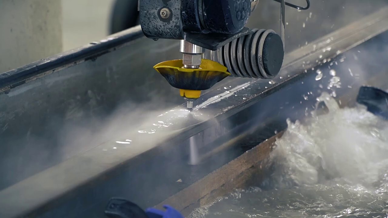 WaterJet - Beam Cutting - YouTube