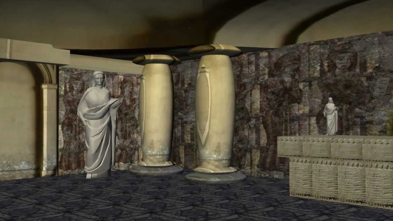 in the interior of a temple - green screen effect - YouTube